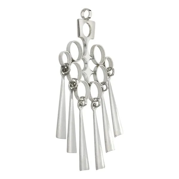 David Andersen Sterling Silver Elaborate Geometric Tassled Pendant